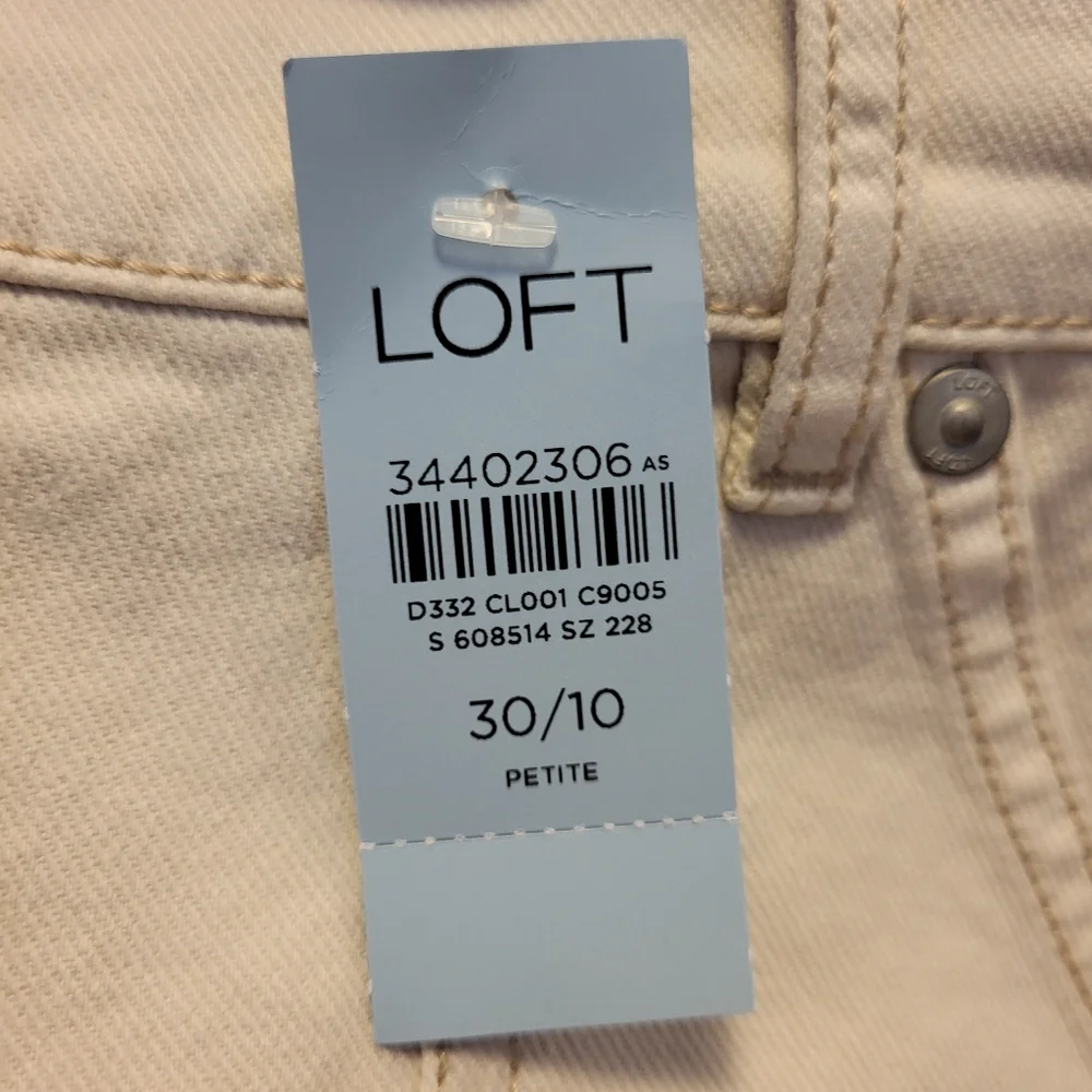 LOFT | Jeans | Nwt Loft Cream The Girlfriend Mid Rise Regular Fit ...